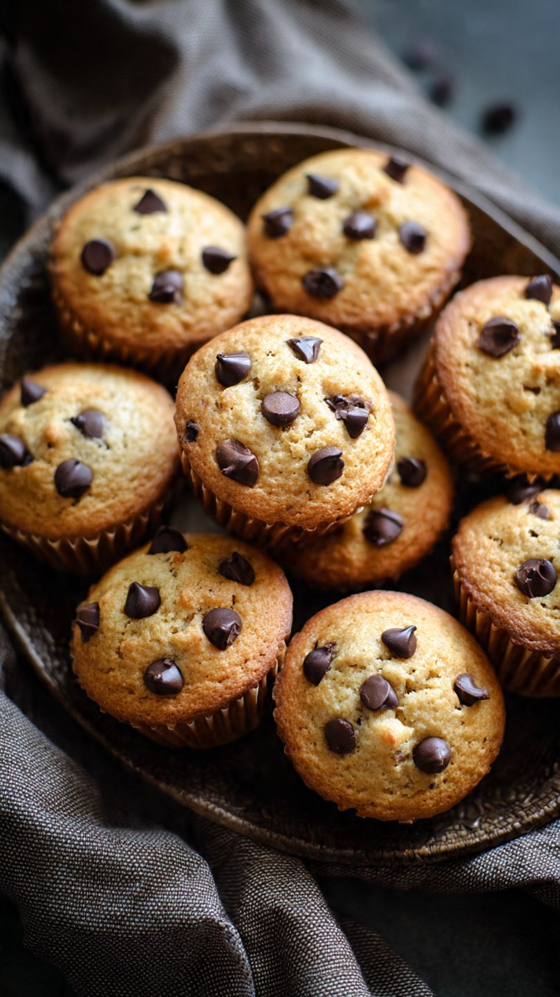 Mini Banana Muffins with Chocolate Chips