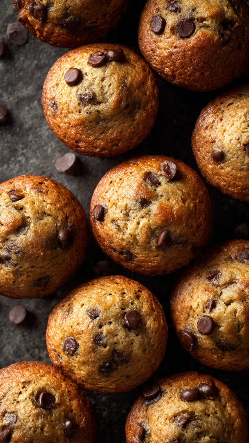 Mini Banana Muffins with Chocolate Chips